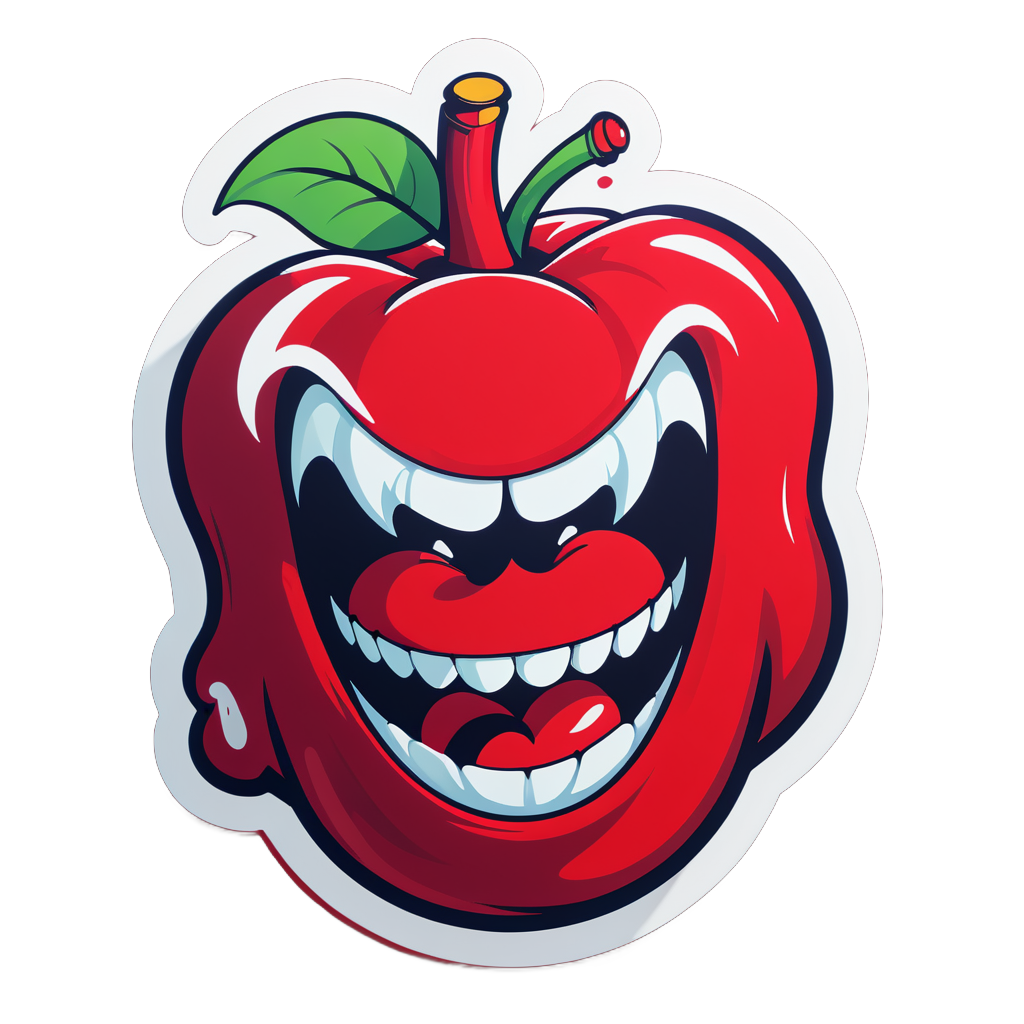 I made an AI sticker of Evil laughing cherry
