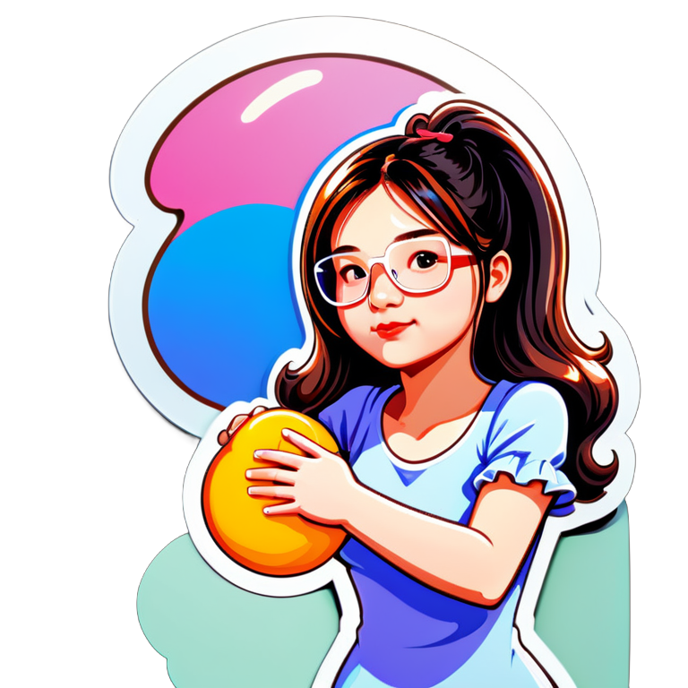 I made an AI sticker of sweet girl