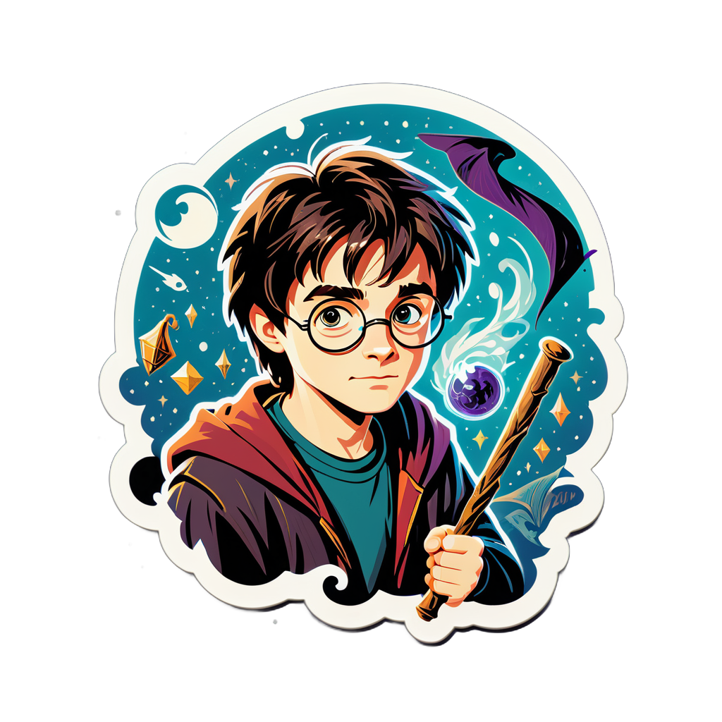 I made an AI sticker of Harry Potter and the Philosopher's Stone