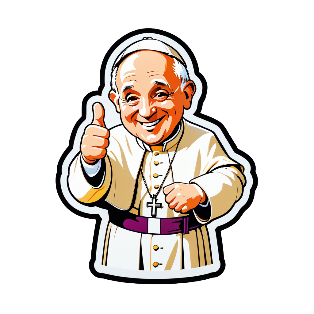 I made an AI sticker of pope giving thumbs up