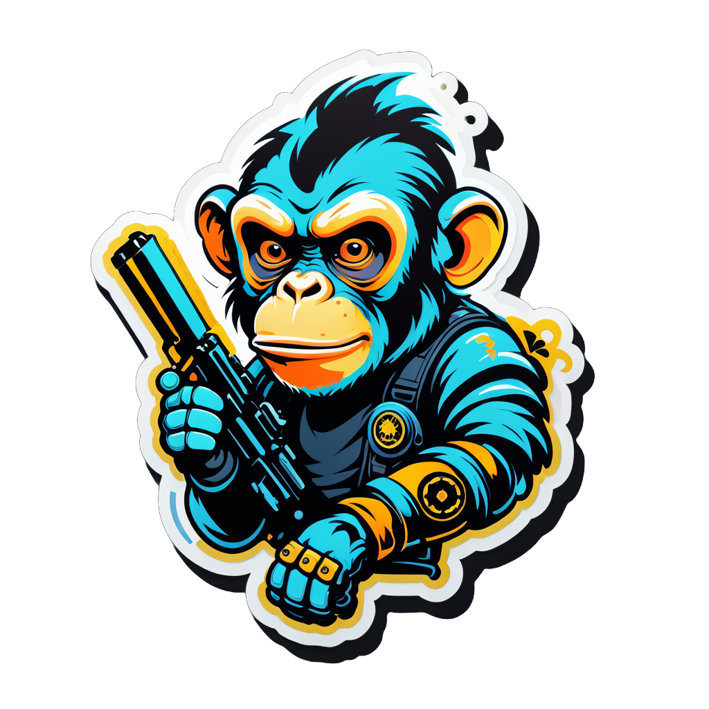 I made an AI sticker of gun monkey