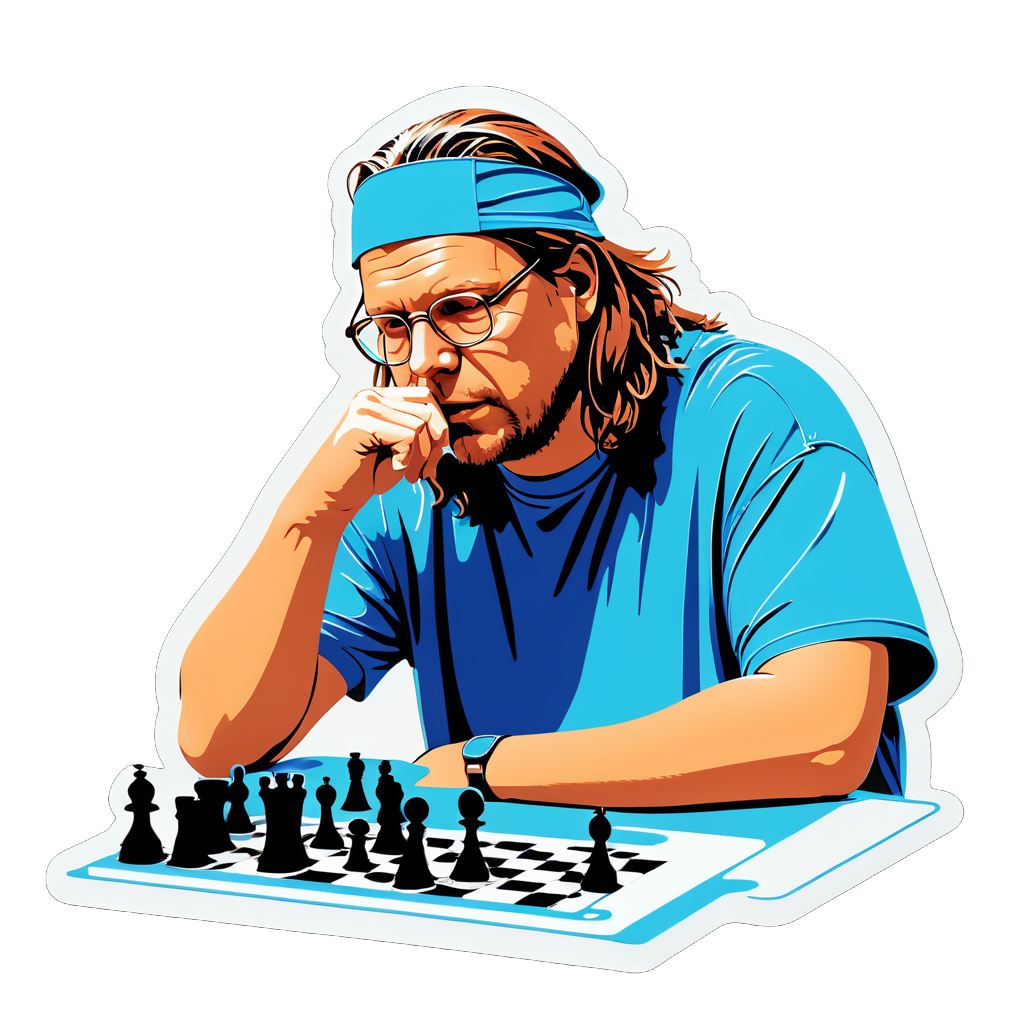I Made An AI Sticker Of David Foster Wallace Sweating While Playing Chess