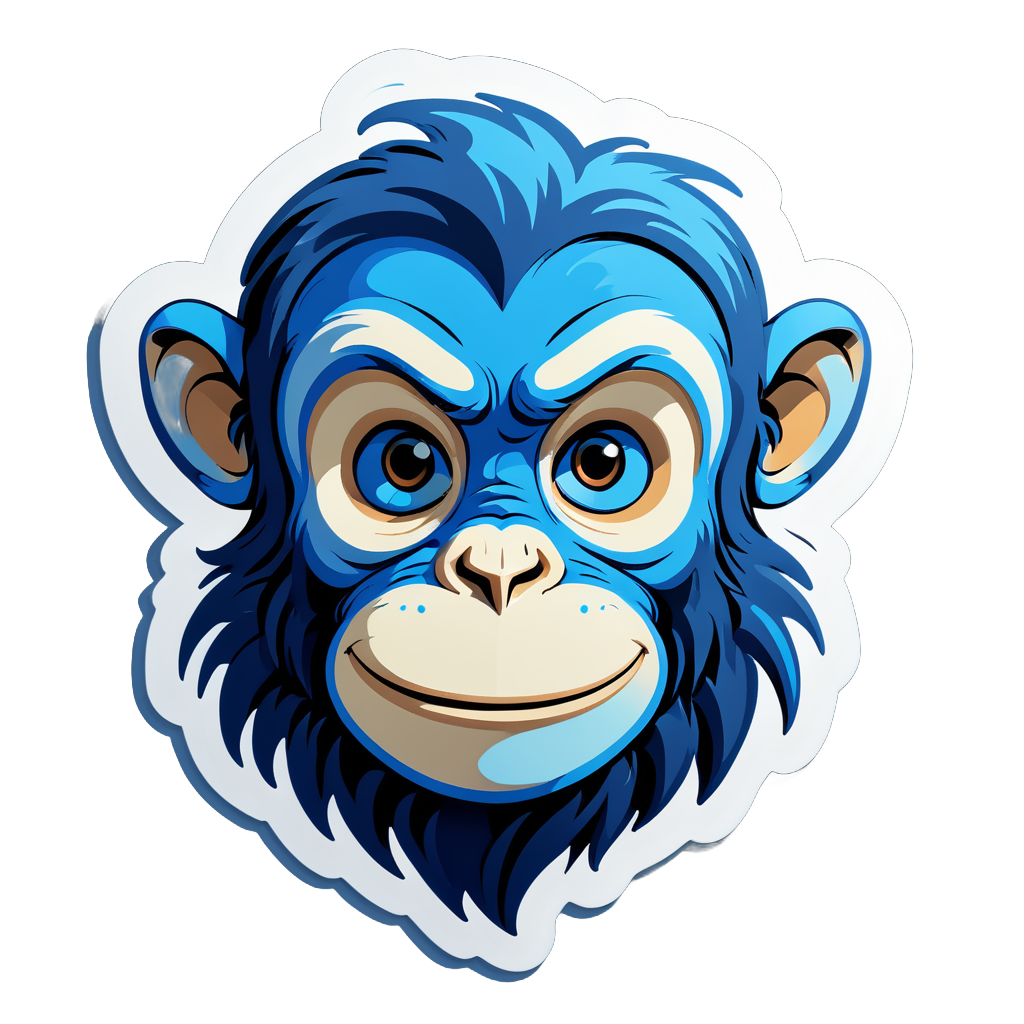 I made an AI sticker of blue monkey