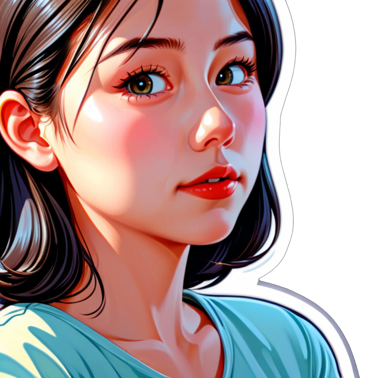 I made an AI sticker of sweet girl