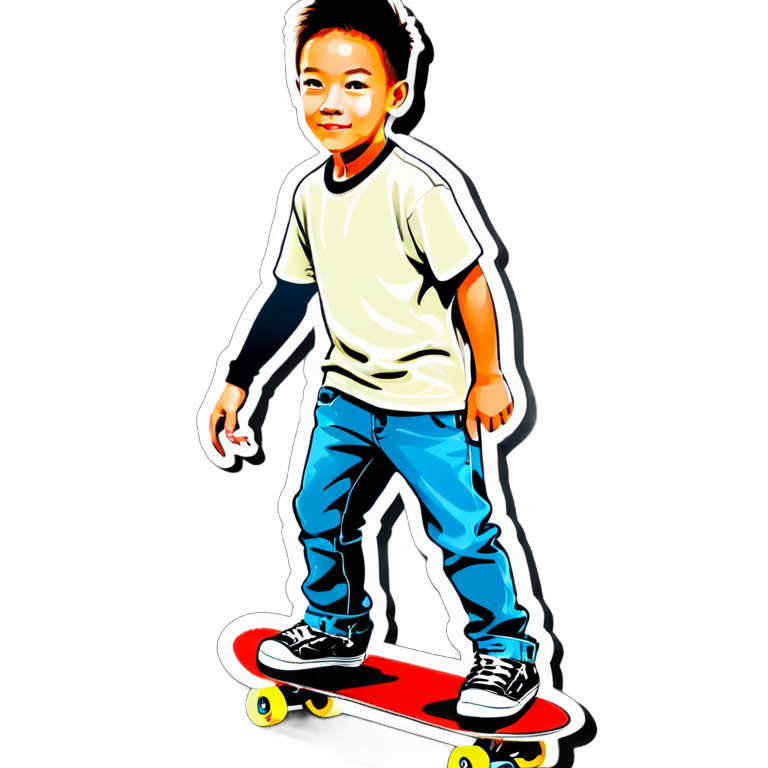 I made an AI sticker of skateboard boy