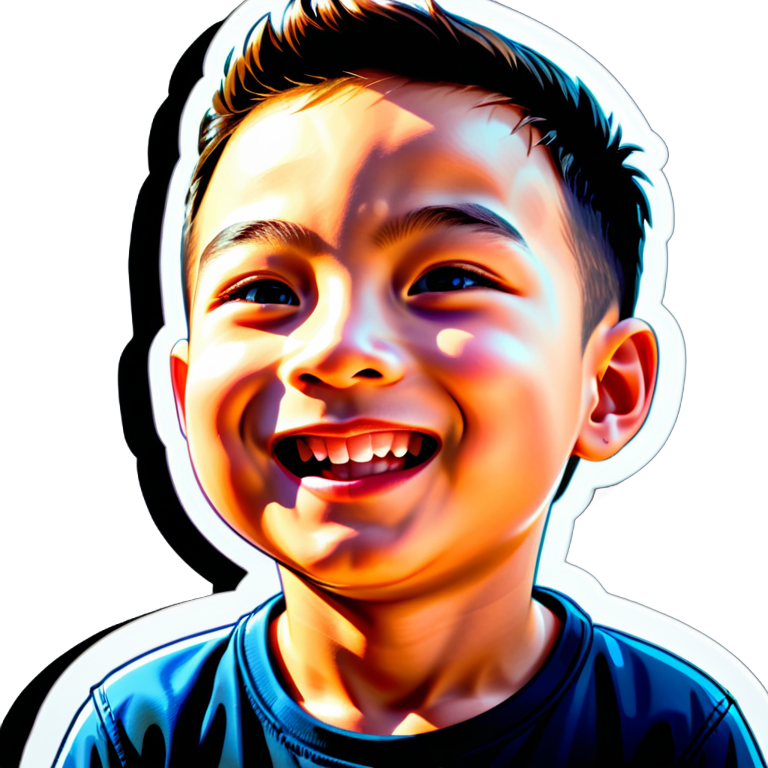 I made an AI sticker of cute boy