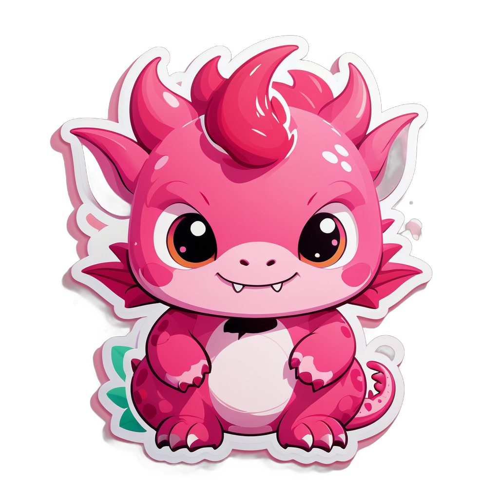 I made an AI sticker of a cute pink dragon