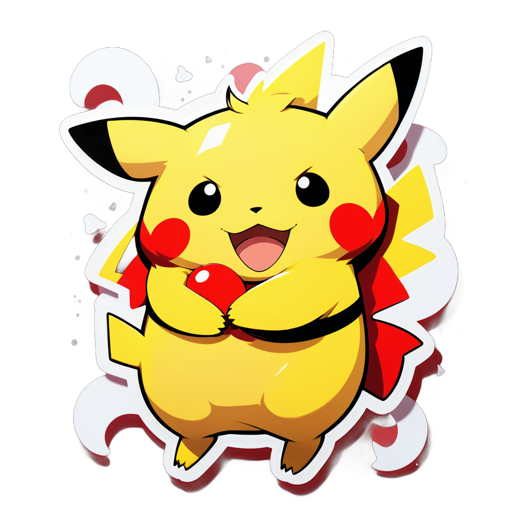 I made an AI sticker of Pikachu hugging mom