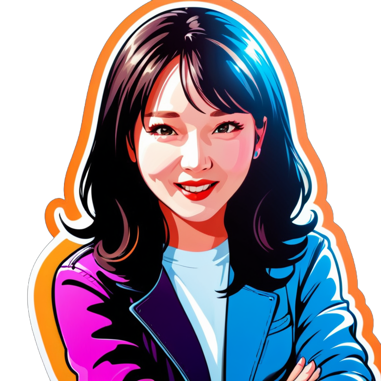 I made an AI sticker of cool girl