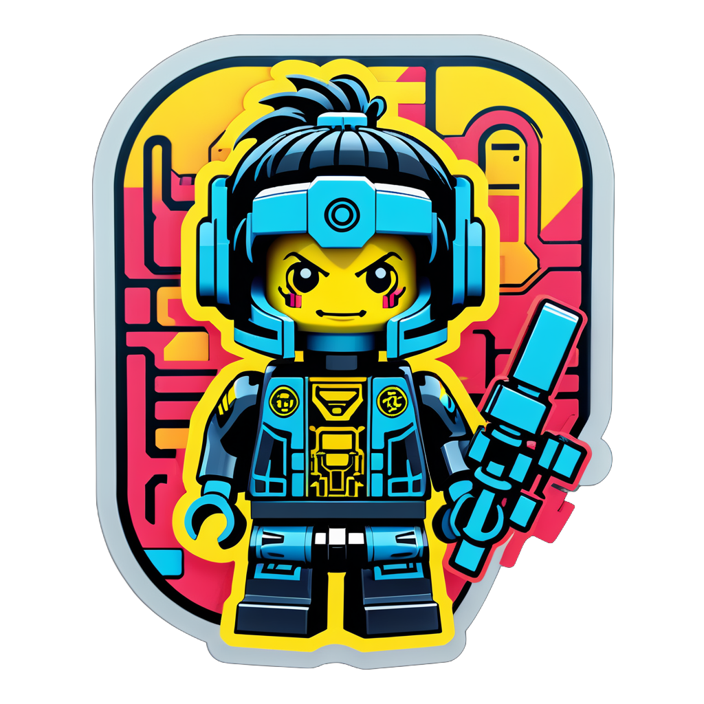 I made an AI sticker of cyberpunk lego china