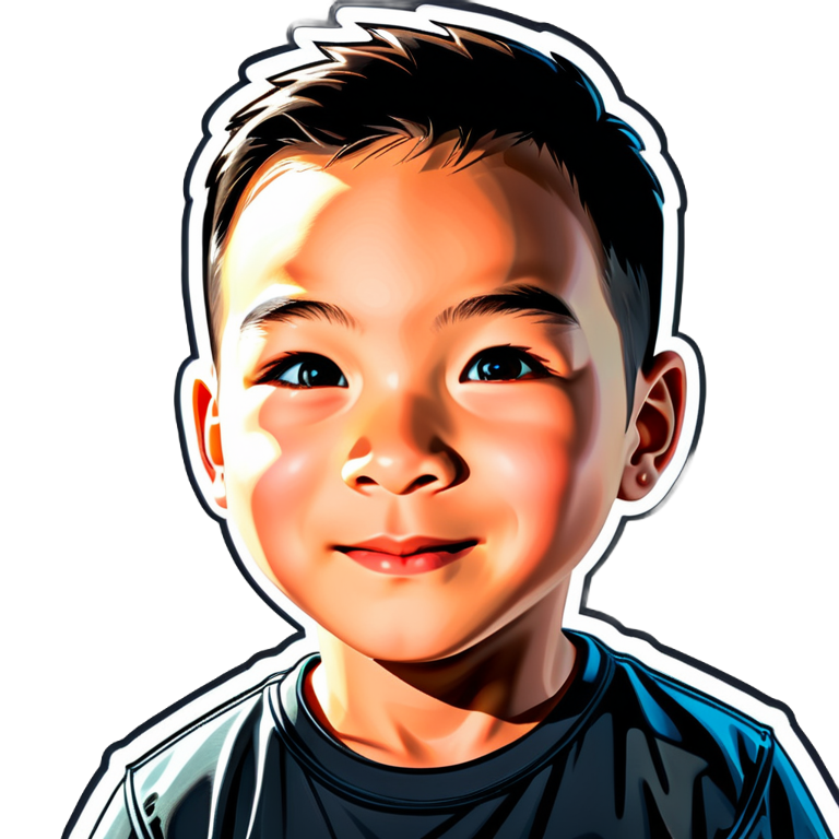 I made an AI sticker of cute boy