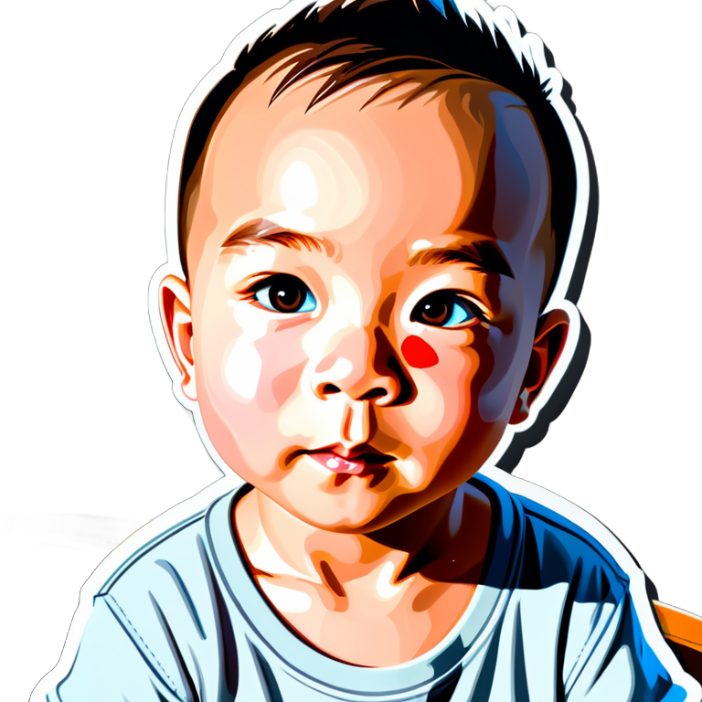 I made an AI sticker of cute boy