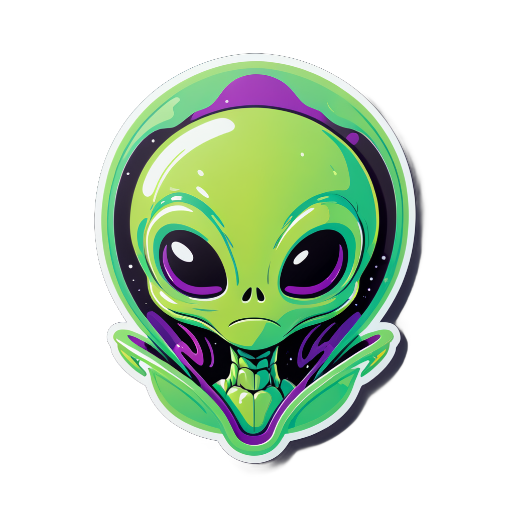 I made an AI sticker of cut alien