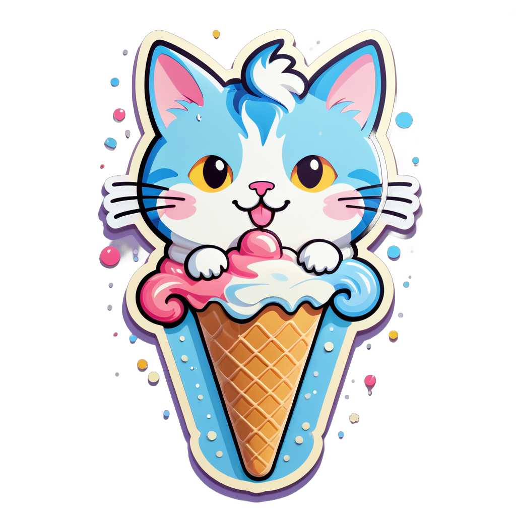 I made an AI sticker of cat ice cream