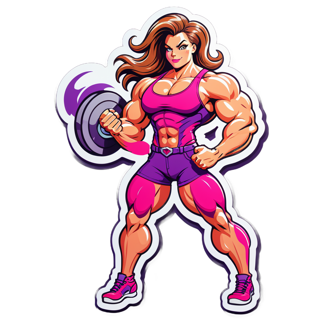 I made an AI sticker of muscle lady