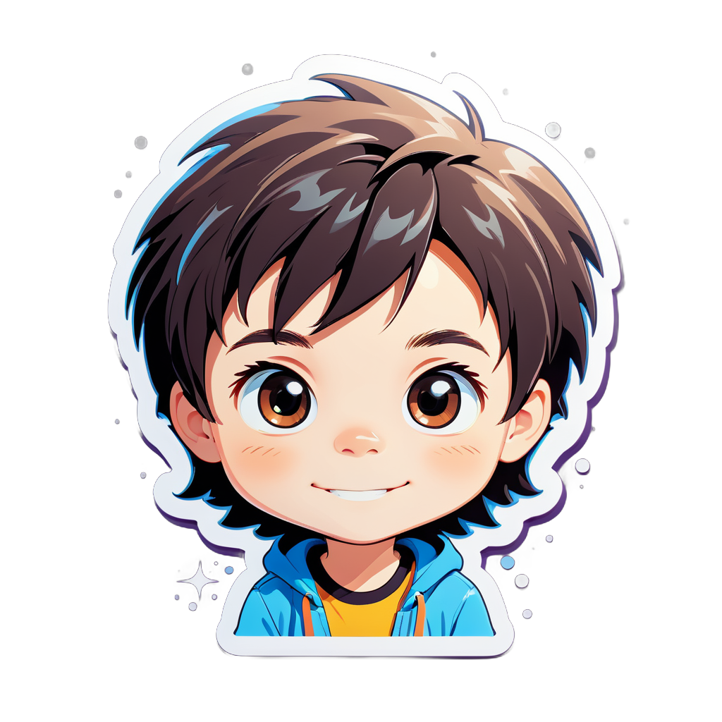 I made an AI sticker of cute boy