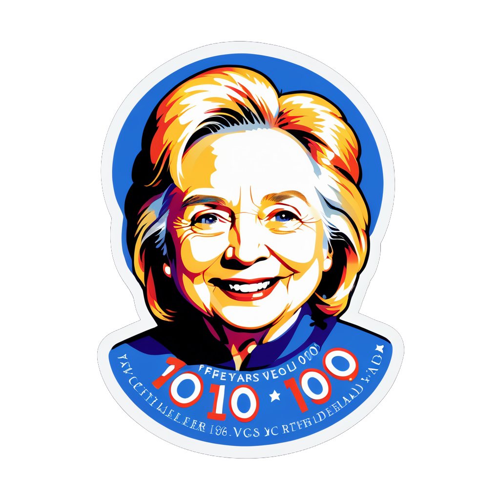 I made an AI sticker of Hillary clinton 100 years old