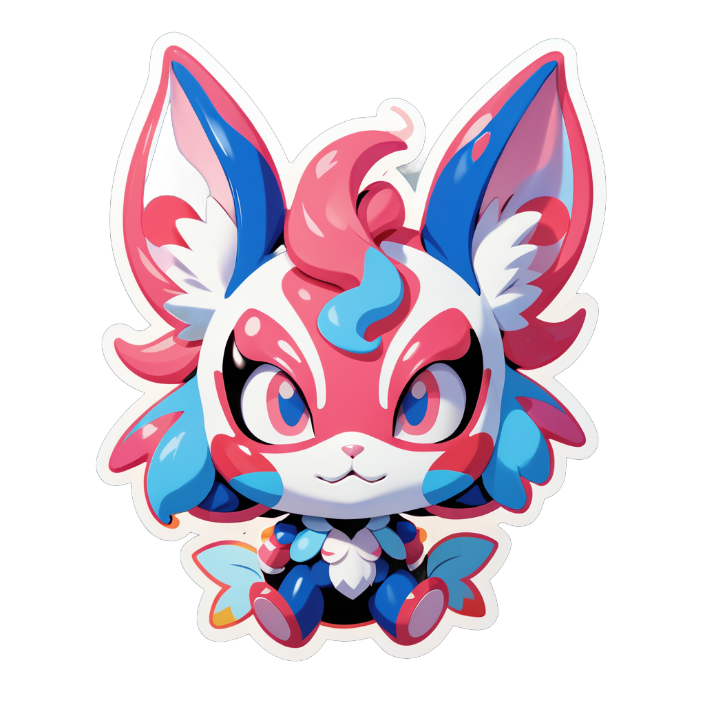 I made an AI sticker of Sylveon, wearing mask