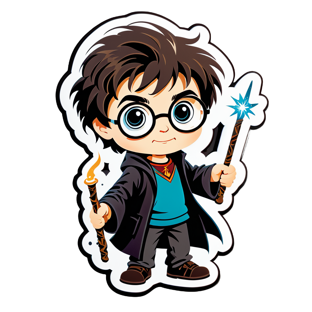 I made an AI sticker of harry potter with wand