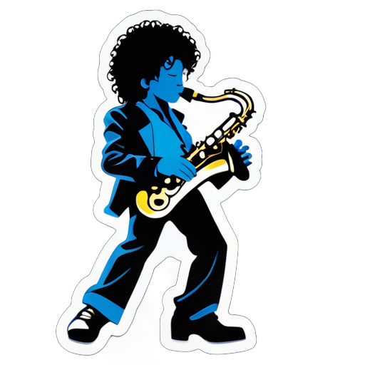 I made an AI sticker of Michael Jackson plays saxophone