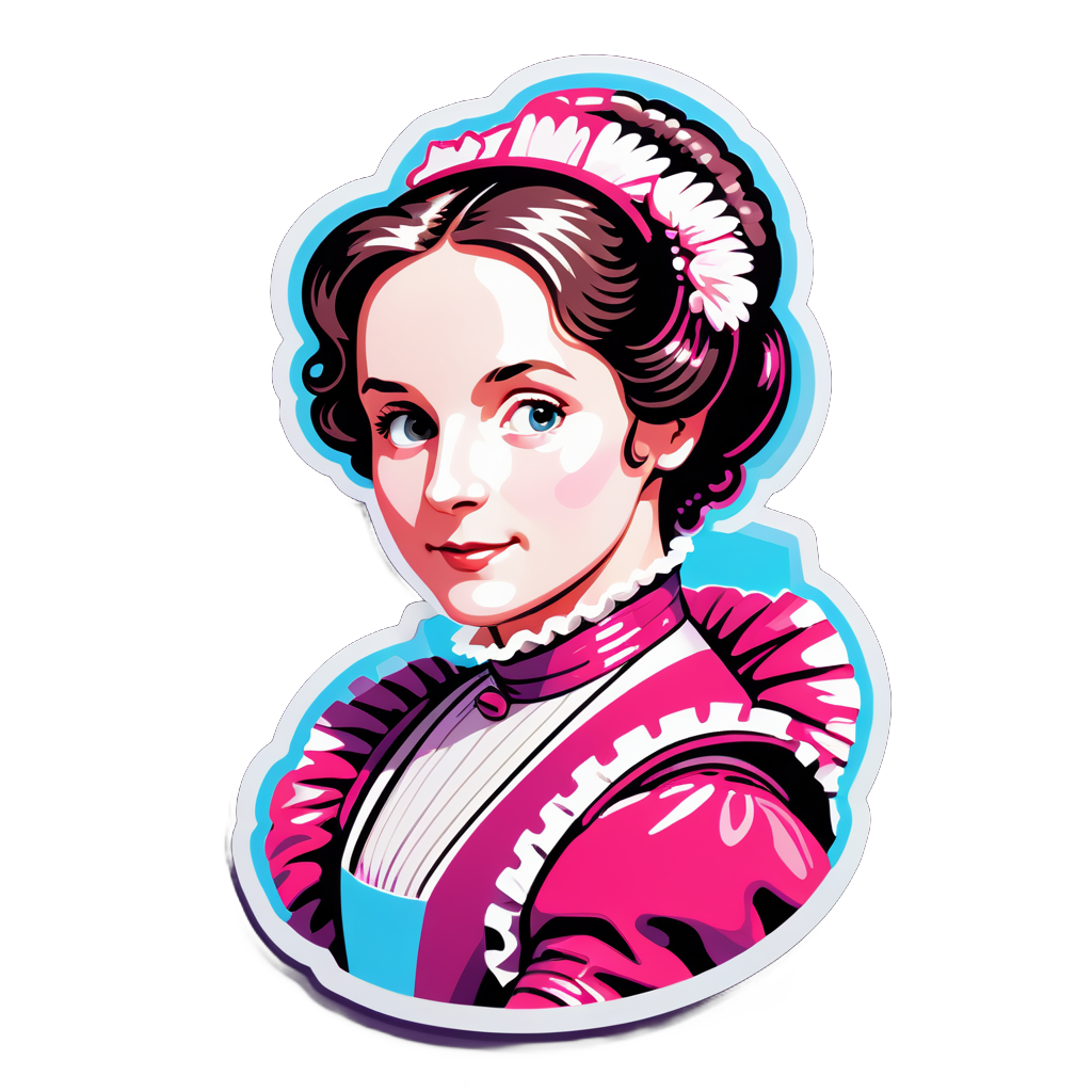 I made an AI sticker of ada lovelace in outrun style