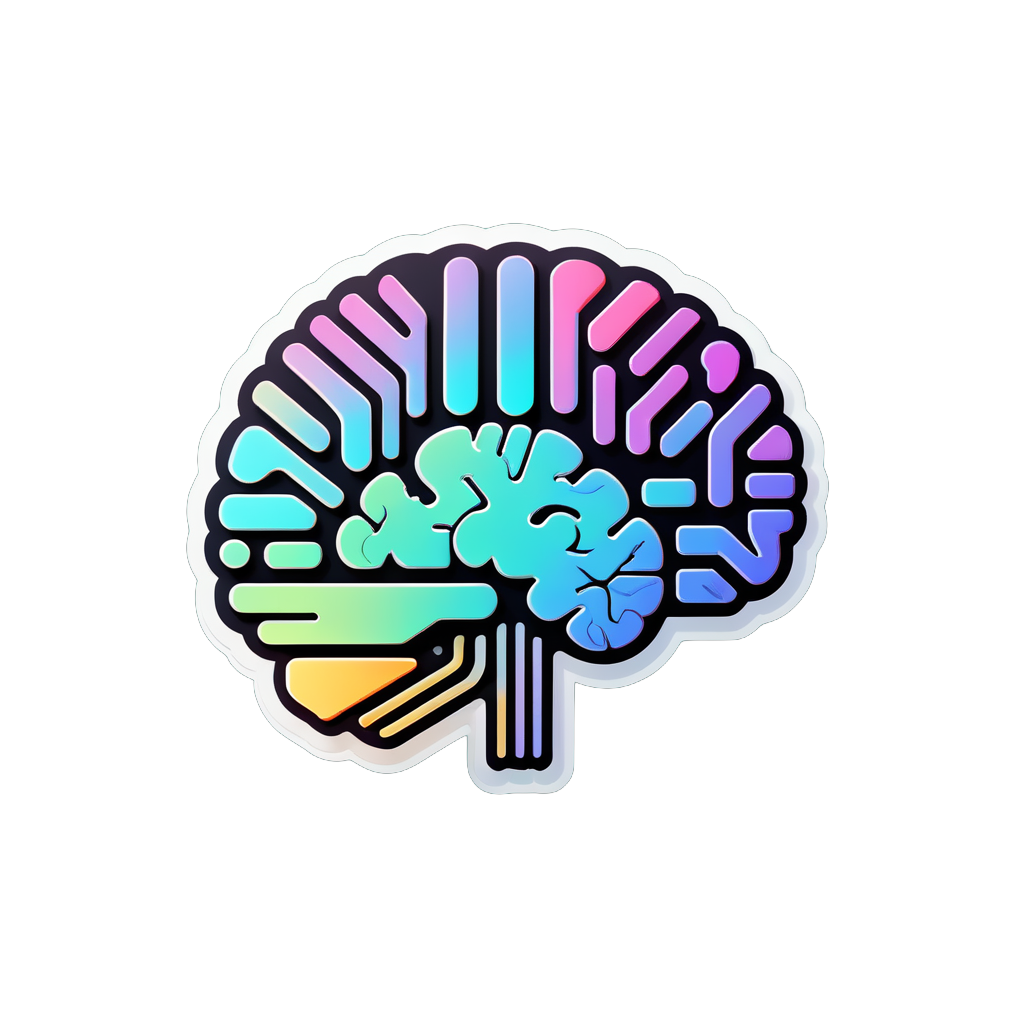 I made an AI sticker of Brain made from silicon chip