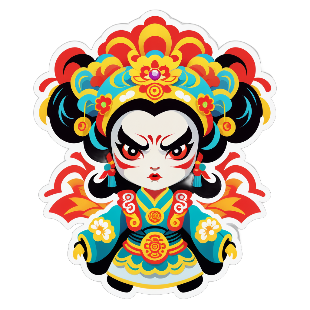 I made an AI sticker of An Angry Peking Opera Actress
