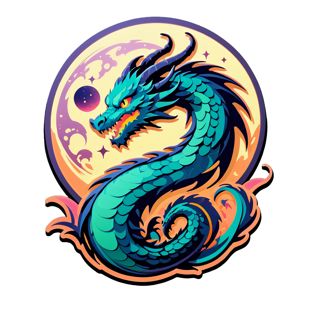 I made an AI sticker of Dragon under moon