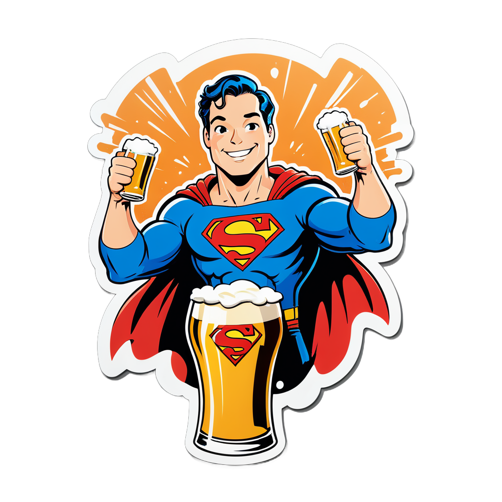 I Made An Ai Sticker Of Superman Beer Cheers