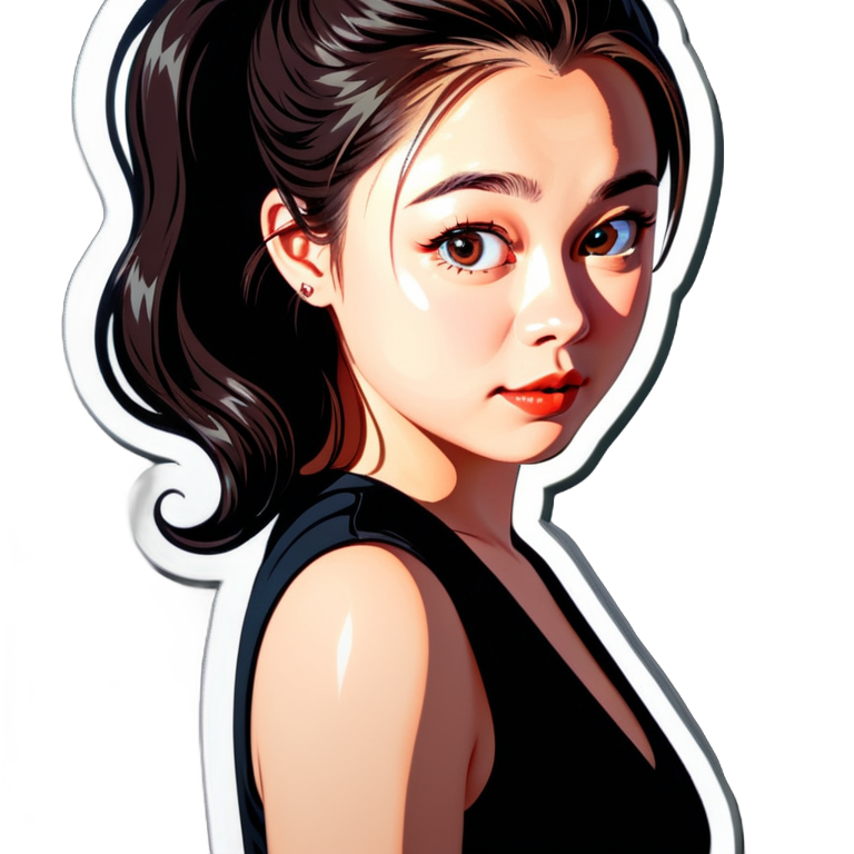 I made an AI sticker of woman with eyes rolling to back of head