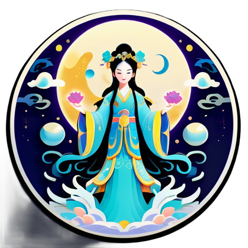 I made an AI sticker of Chang’e (the Chinese moon goddess)