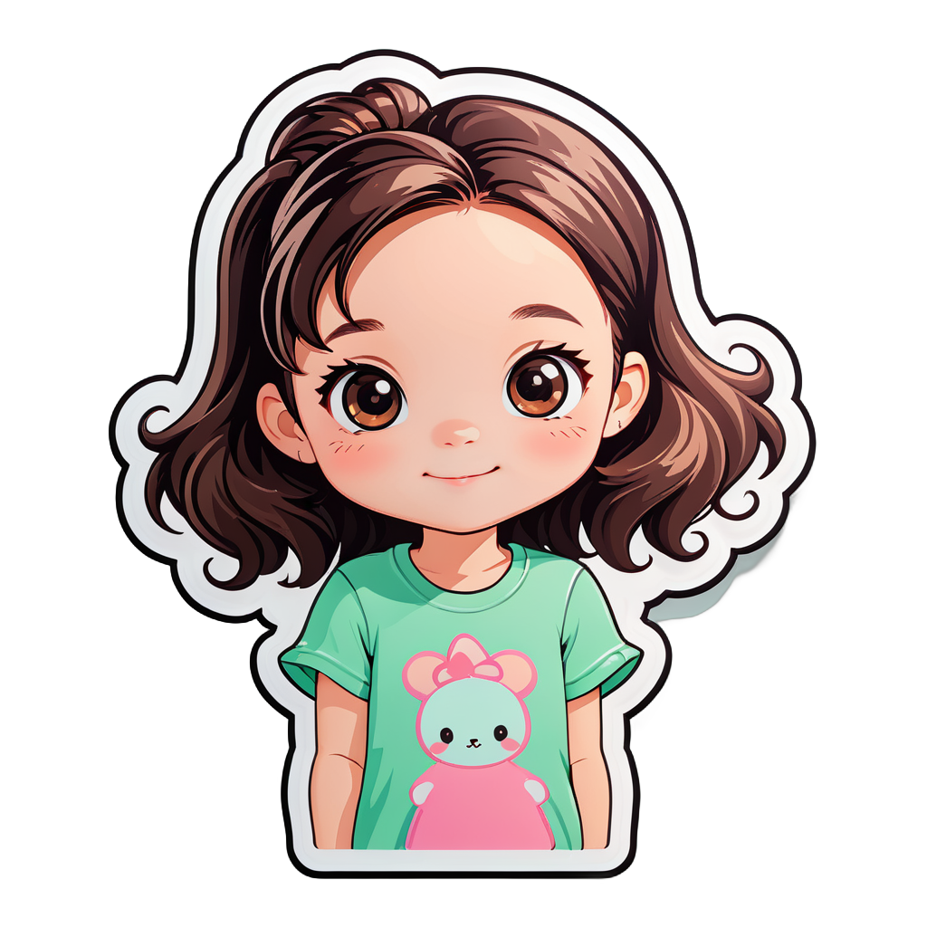 I made an AI sticker of cute girl