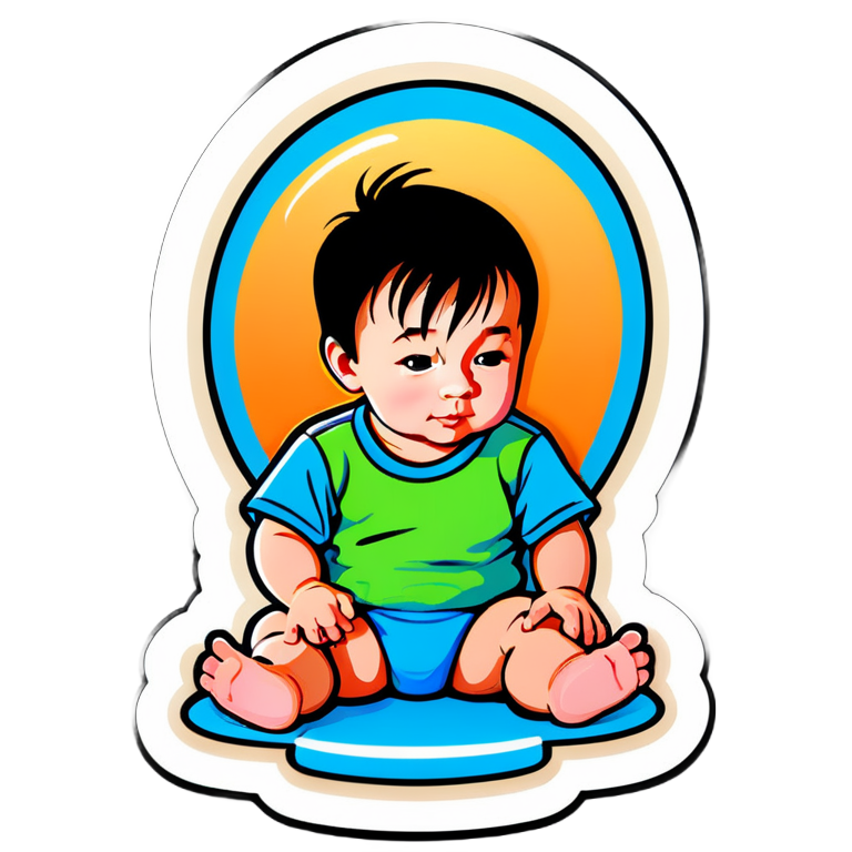 I made an AI sticker of cute, baby, comic