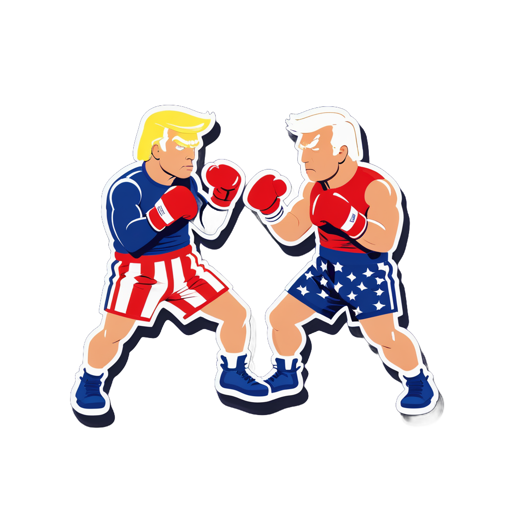 I made an AI sticker of Trump and Biden fight boxing