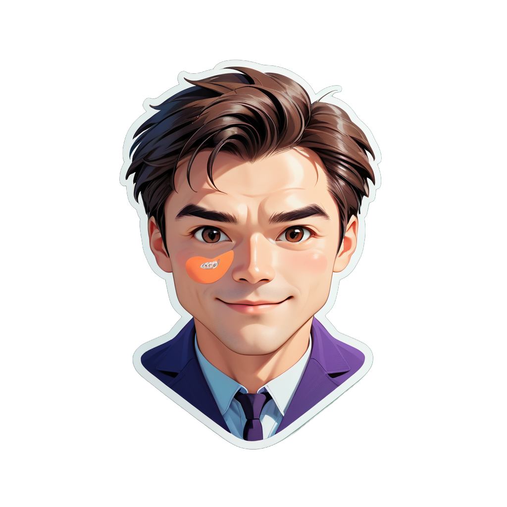 I made an AI sticker of a handsome man
