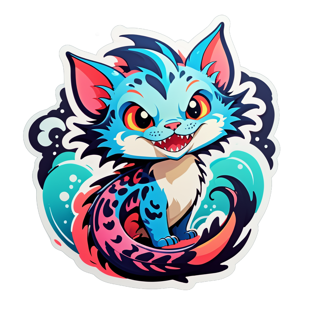 I made an AI sticker of dragon cat fish