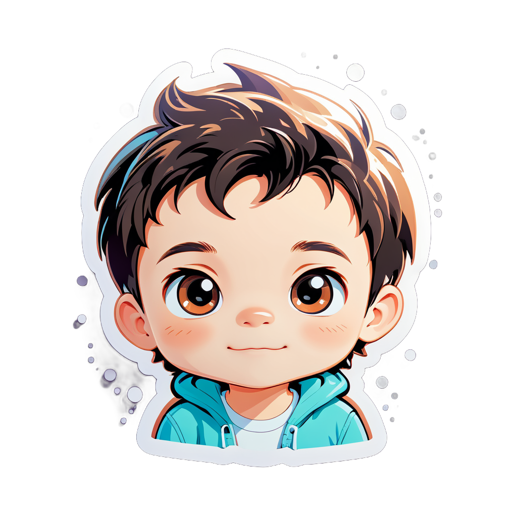 I made an AI sticker of cute boy