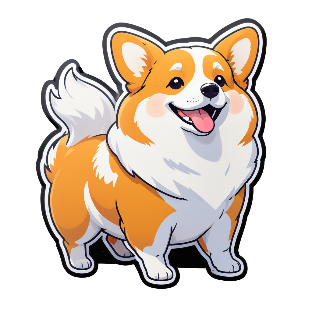 I made an AI sticker of An ass-wiggling corgi.