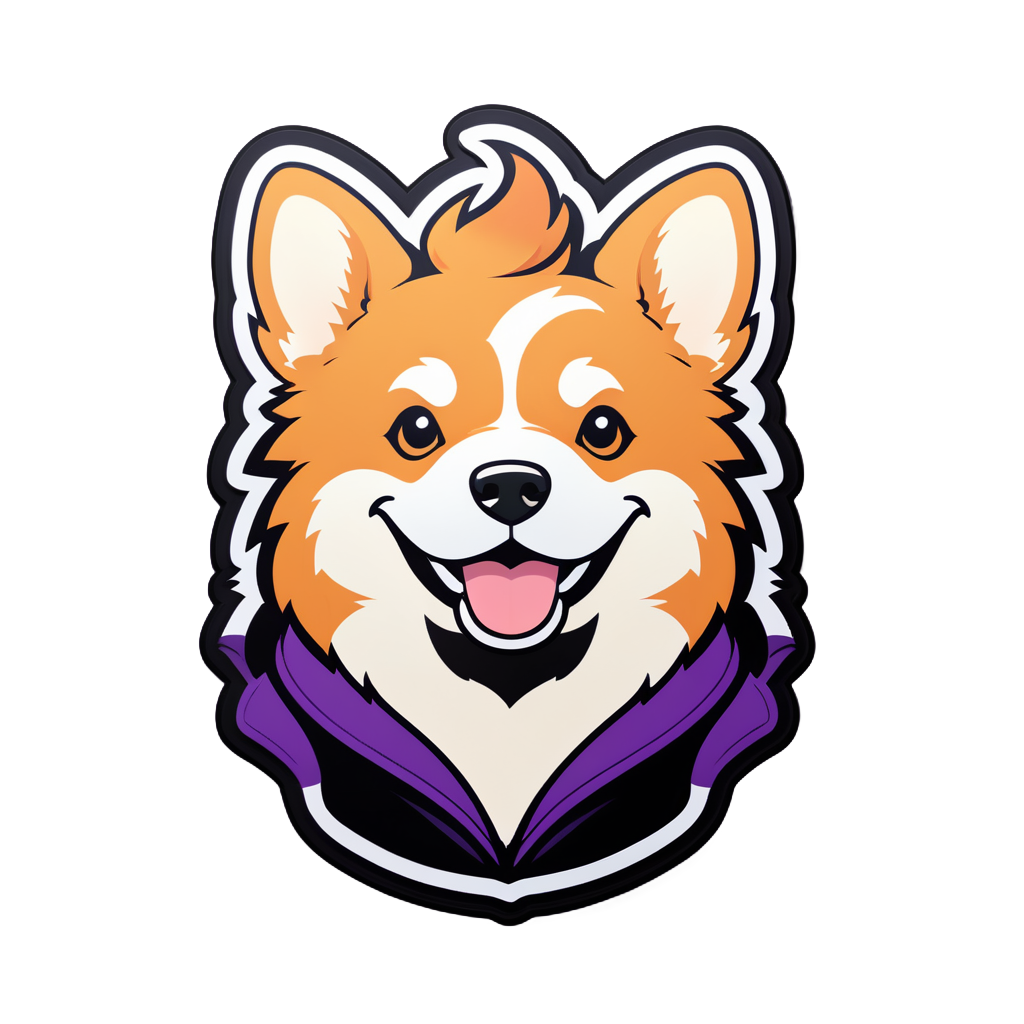 I made an AI sticker of Super mean corgi.
