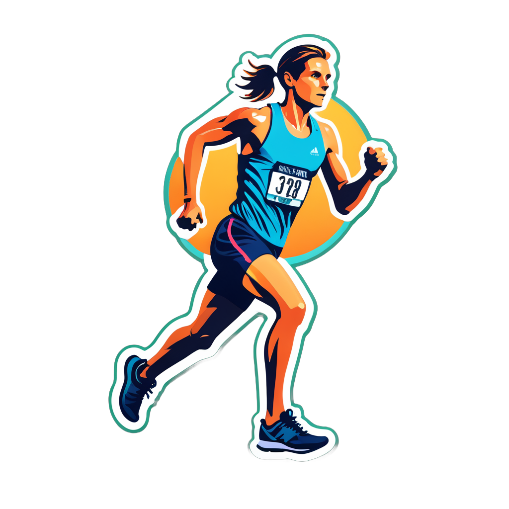 I made an AI sticker of marathon runner