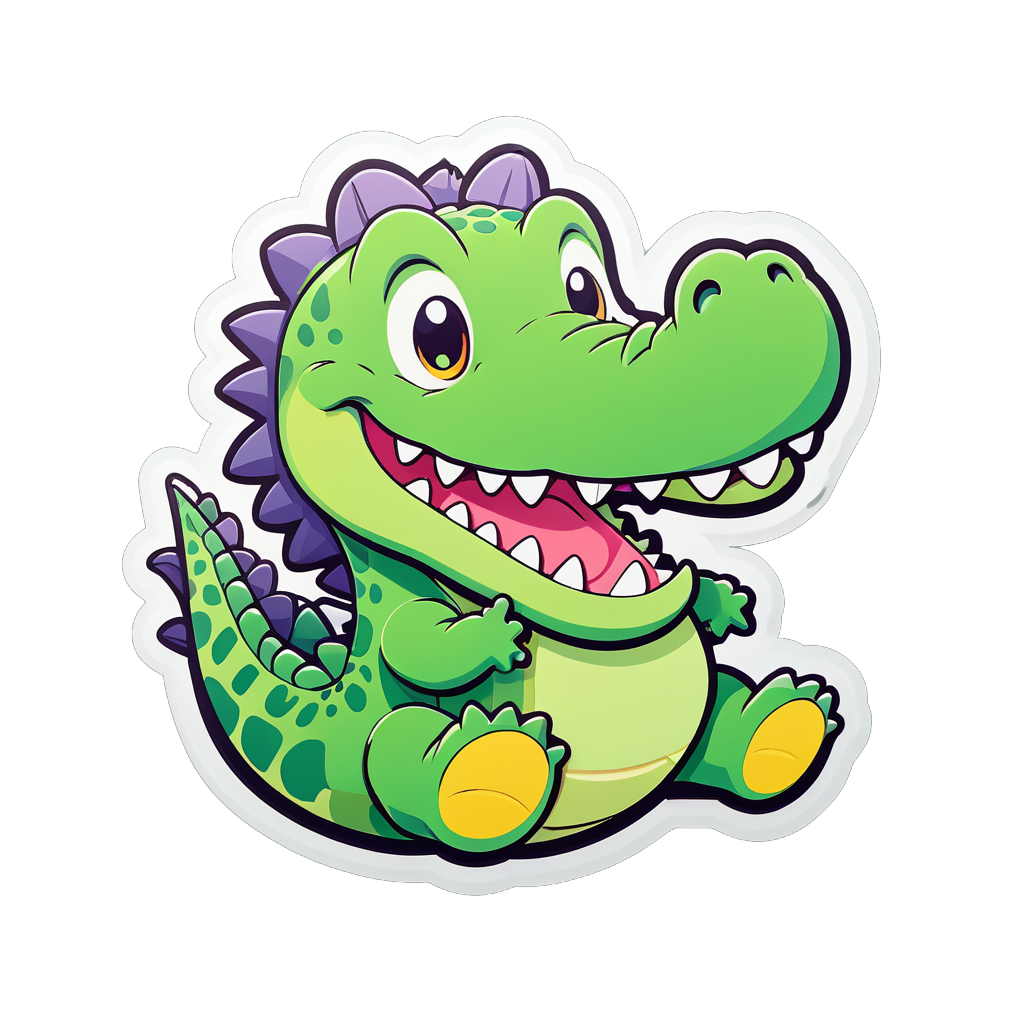 I made an AI sticker of a cute alligator