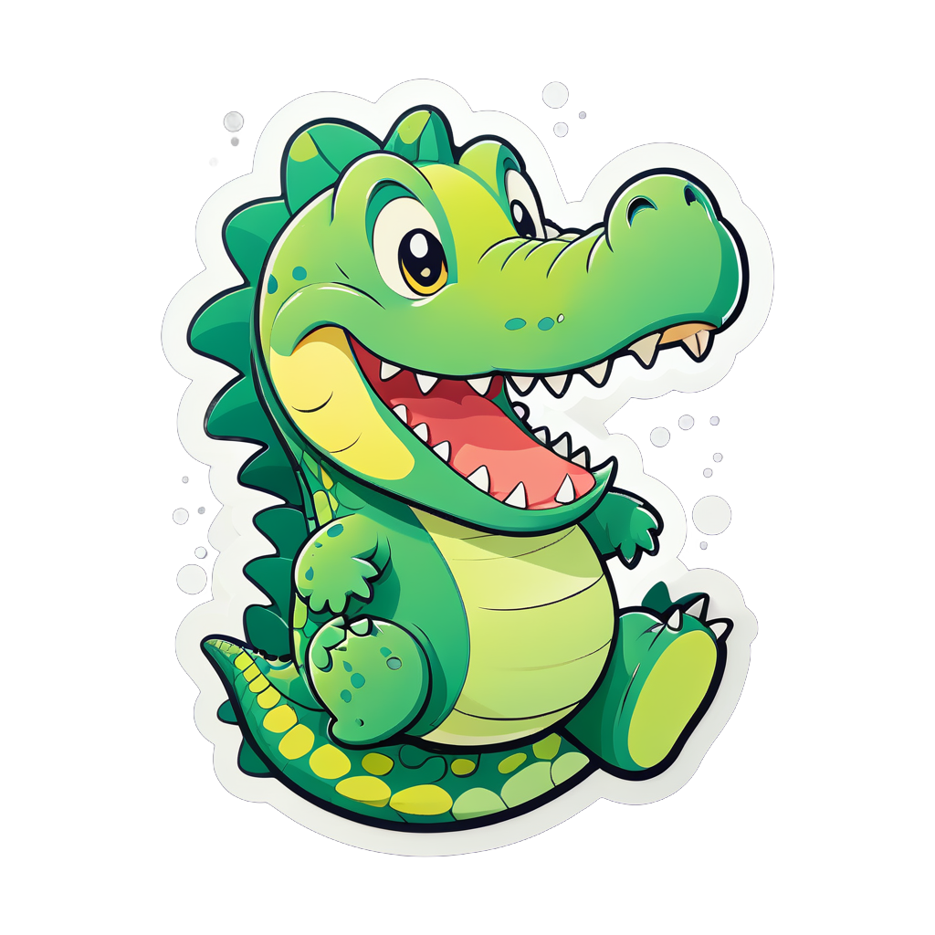 I made an AI sticker of a cute alligator