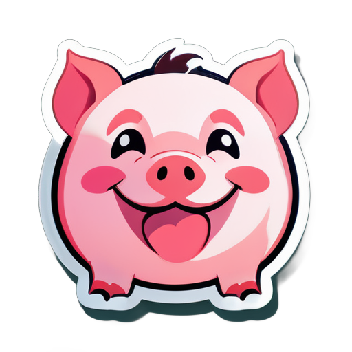 I made an AI sticker of A happy pig
