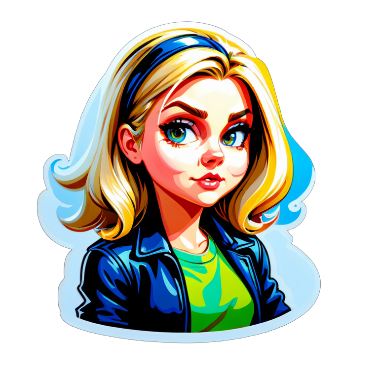 I made an AI sticker of girl blond cute