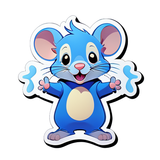 I made an AI sticker of The little blue rat writes