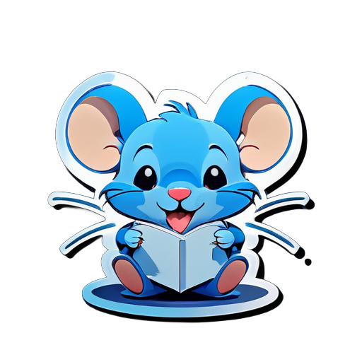 I made an AI sticker of The little blue rat writes