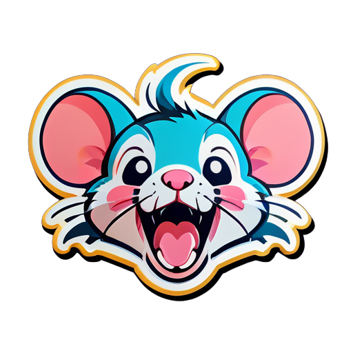 I made an AI sticker of cute rat scream