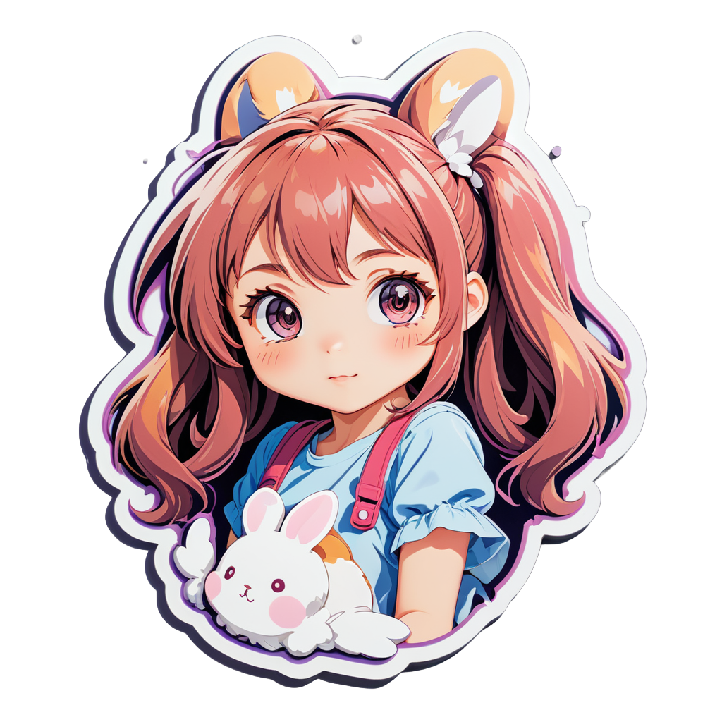 I made an AI sticker of anime girl with reverse bunny