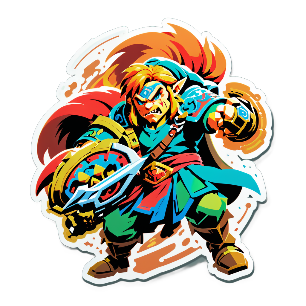 I made an AI sticker of link fight with Ganon
