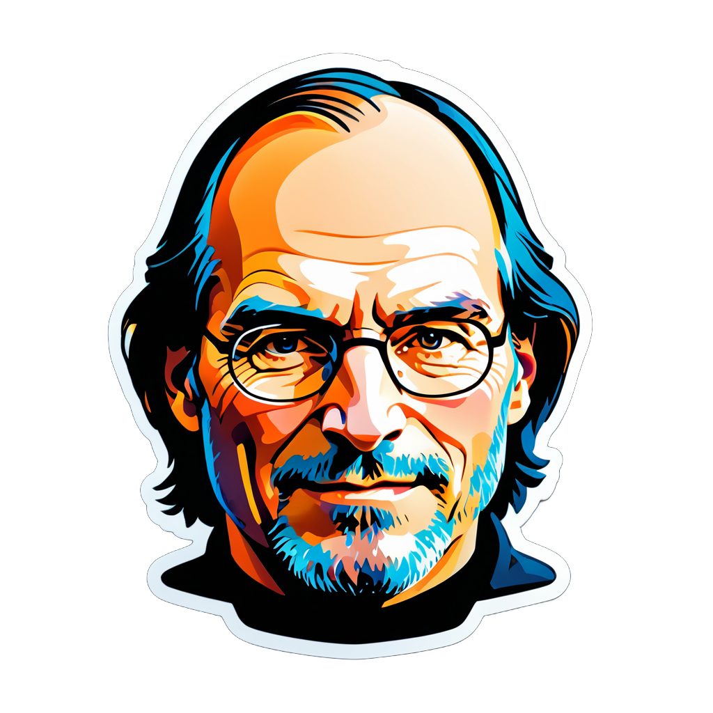I made an AI sticker of steven jobs